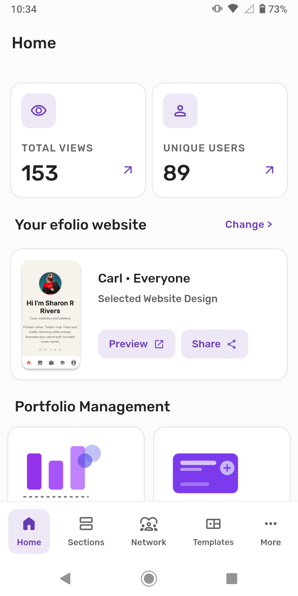 efolio - Create Your Portfolio in under 5 Minutes